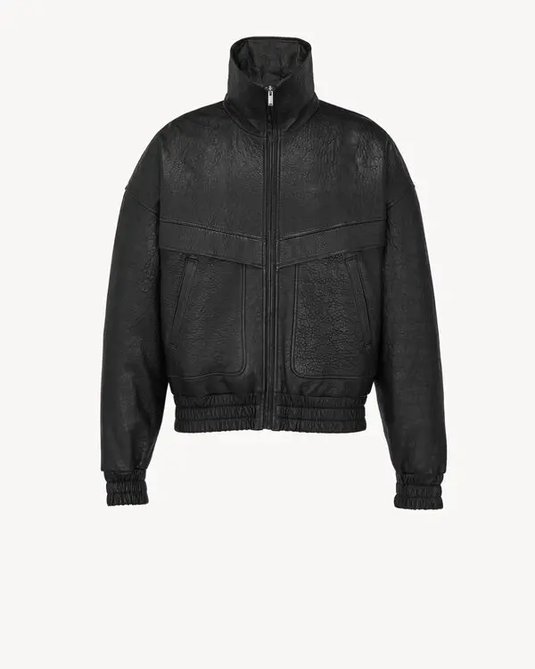Saint Laurent Long-sleeve Leather Jacket