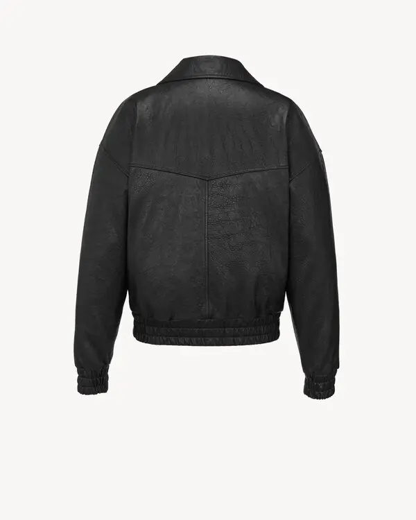 Saint Laurent Long-sleeve Leather Jacket