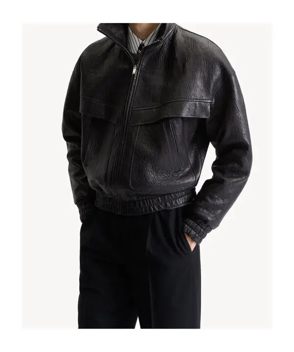 Saint Laurent Long-sleeve Leather Jacket