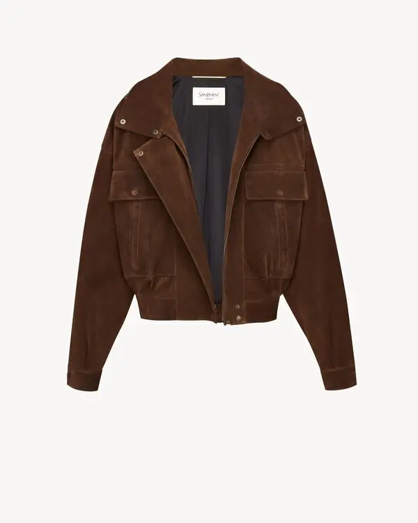 Saint Laurent Jacket In Vintage Split Leather