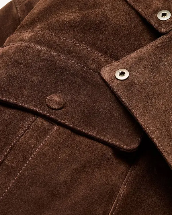 Saint Laurent Zip-up Short Jacket With Stand Collar - Brown