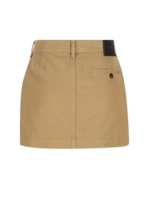 Balenciaga Logo Patch Mini Skirt - Beige