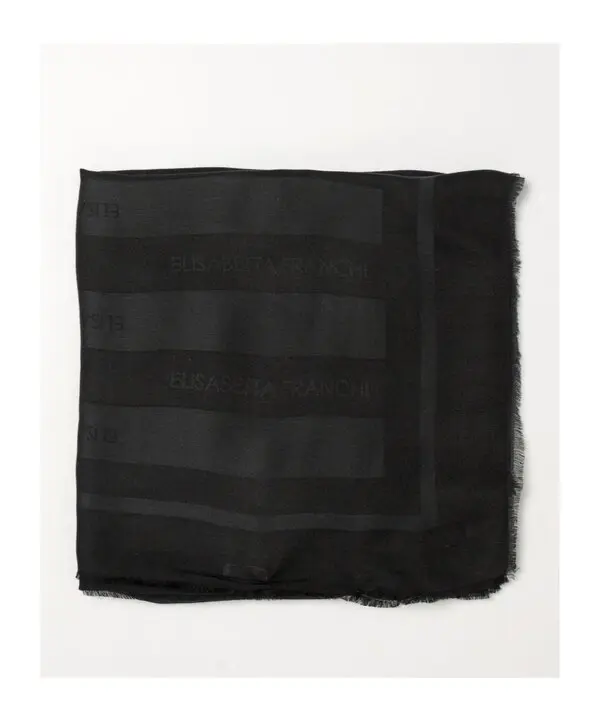 Elisabetta Franchi Jacquard Striped Square Scarf