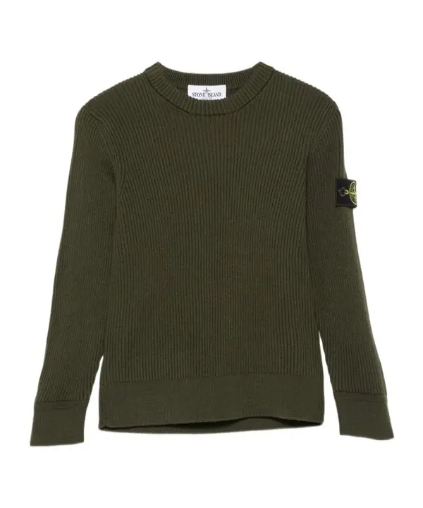 Stone Island Compass-patch Ribbed Sweater