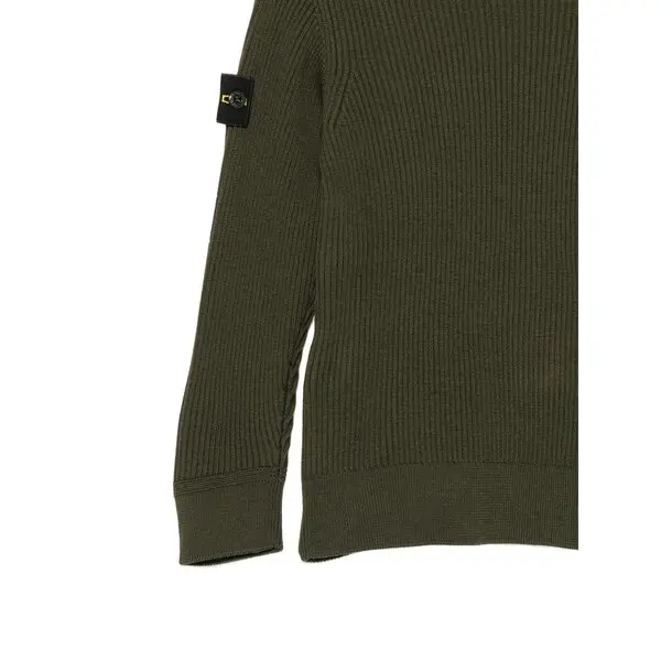 Stone Island Compass-patch Ribbed Sweater