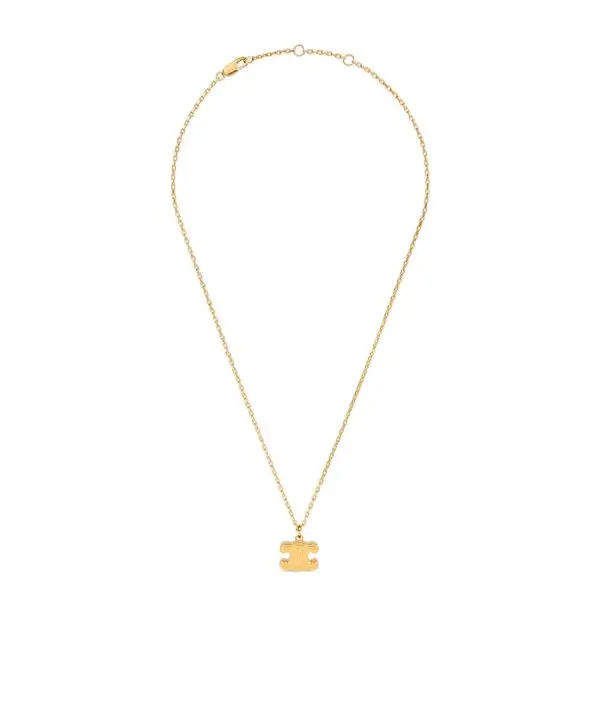 Celine Chunky Triomphe Necklace In Brass With Gold Finish - Yellow