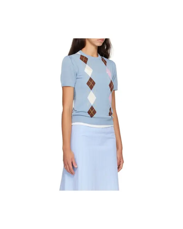 GANNI Argyle Knit T-shirt