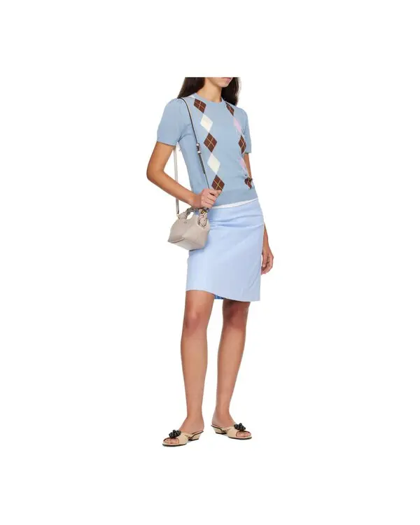 GANNI Argyle Knit T-shirt