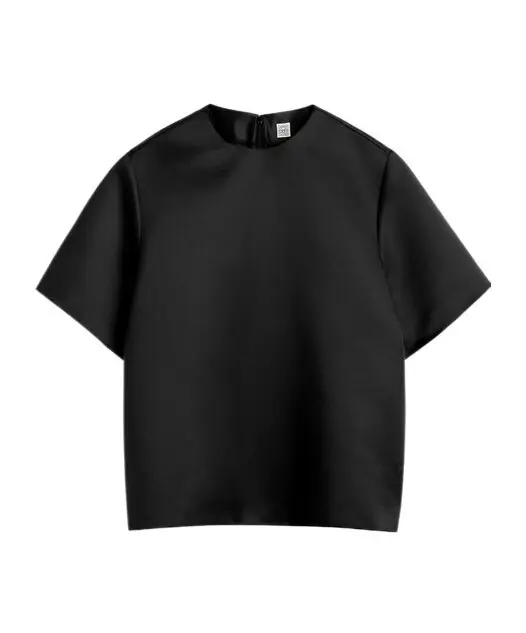 TOTEME Crewneck Short Sleeve T-shirt - Black