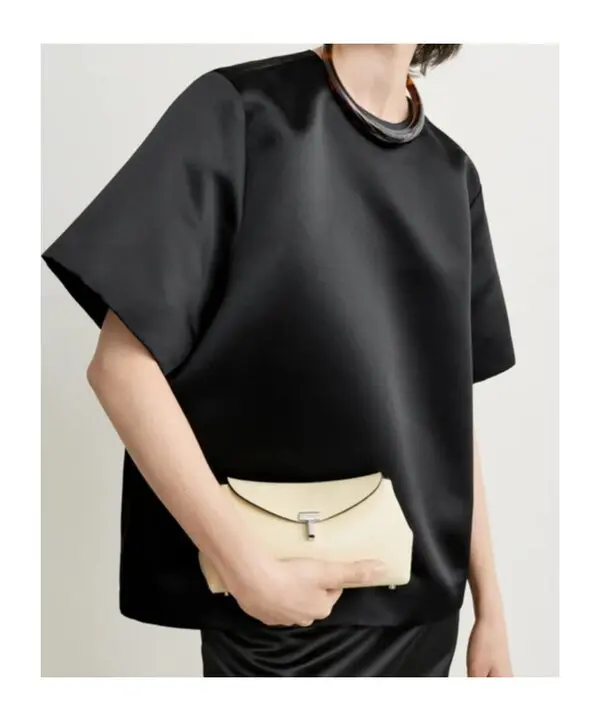 TOTEME Crewneck Short Sleeve T-shirt - Black