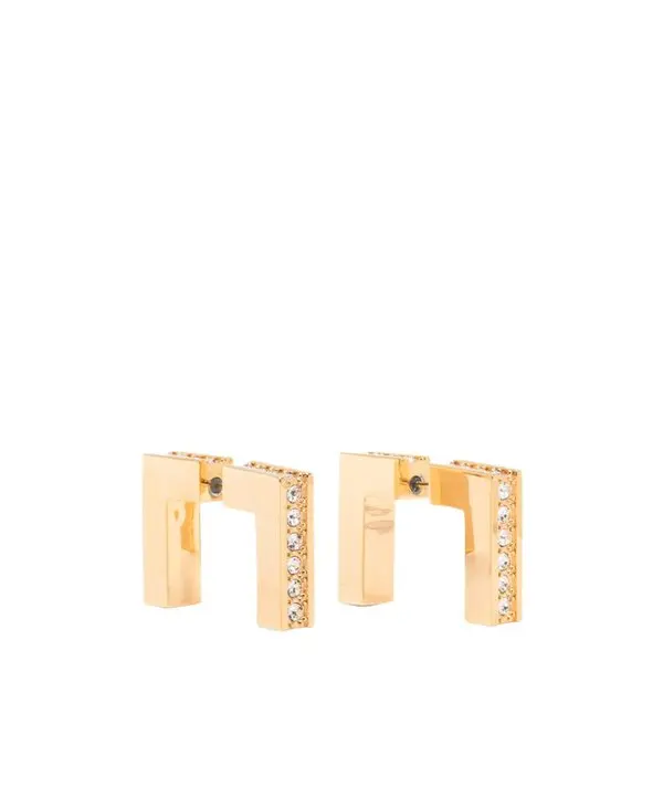 Elisabetta Franchi Plated Rhinestone Earrings - Gold