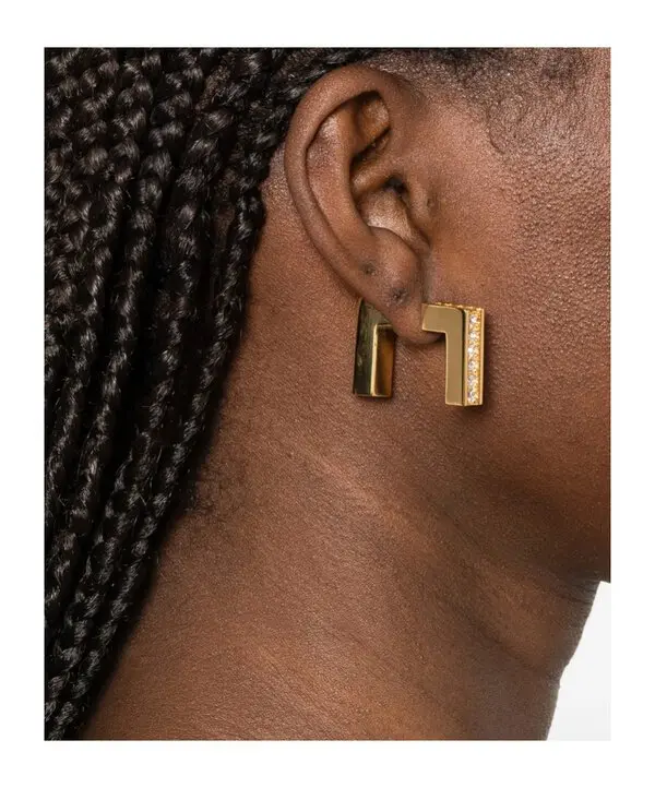 Elisabetta Franchi Plated Rhinestone Earrings