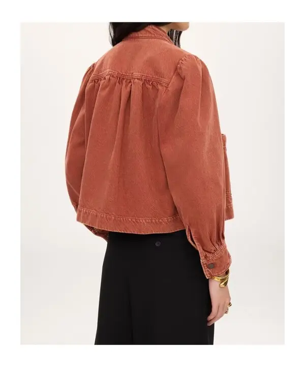 Chloé Gathered-detailing Denim Jacket