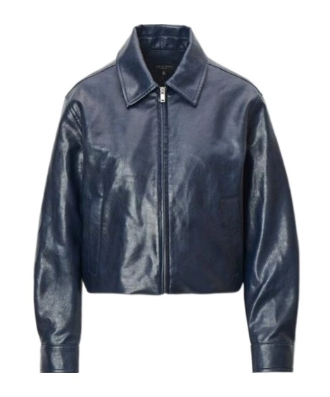 Rag & Bone Krista Faux-leather Jacket - Navy Blue