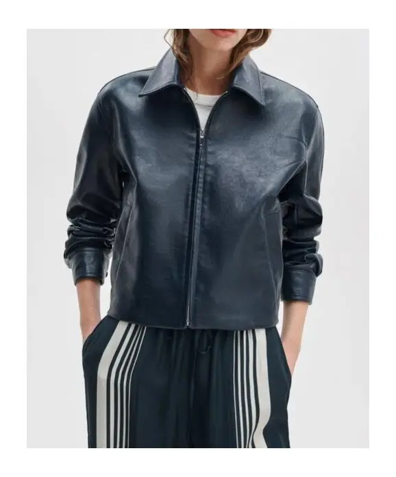 Rag & Bone Krista Faux-leather Jacket - Navy Blue