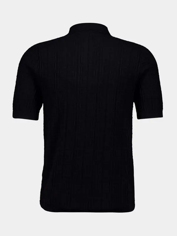 Balmain Monogram Knit Polo Shirt