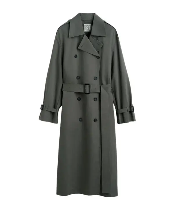 TOTEME Belted Double-breasted Trench Coat - Black