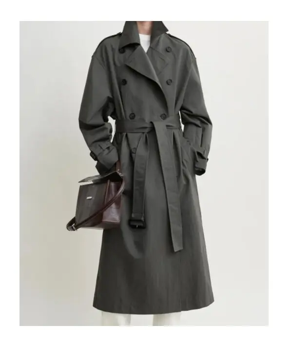 TOTEME Belted Double-breasted Trench Coat - Black
