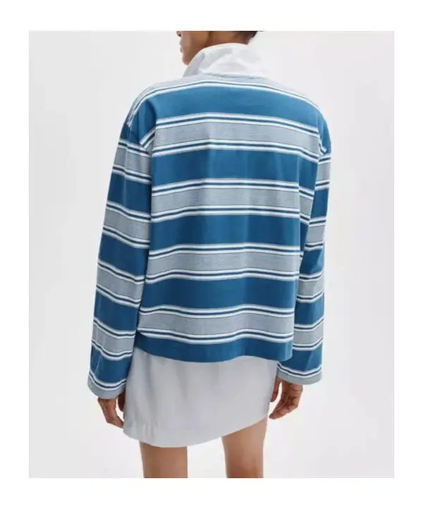Rag & Bone Kelly Boxy Striped Long-sleeve Polo