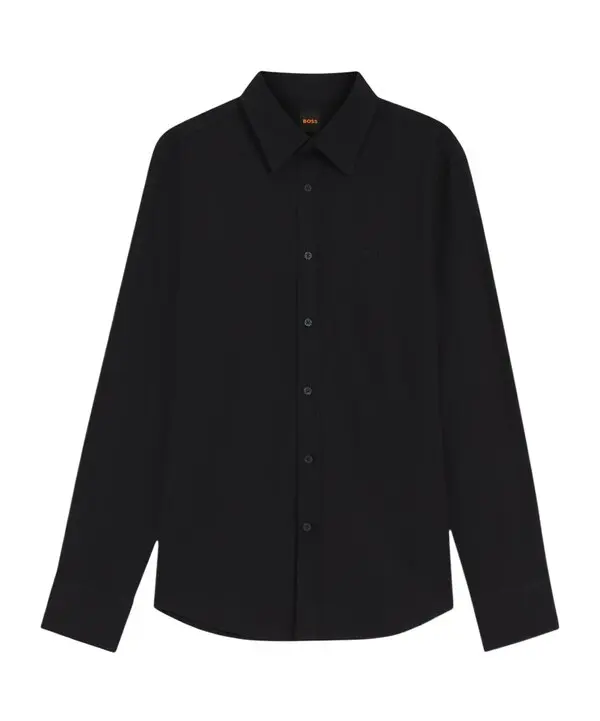 Hugo Boss Collared Long-sleeved Shirt - Black