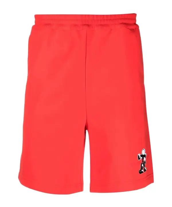 Helmut Lang Figure Logo-print Shorts - Flame Red