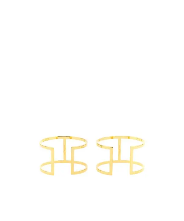 Elisabetta Franchi A Pair Of Hollowed-out Bracelets - Golden
