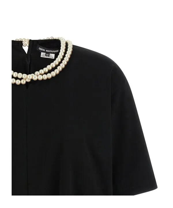 Junya Watanabe Pearl Trim Crew Neck T-shirt