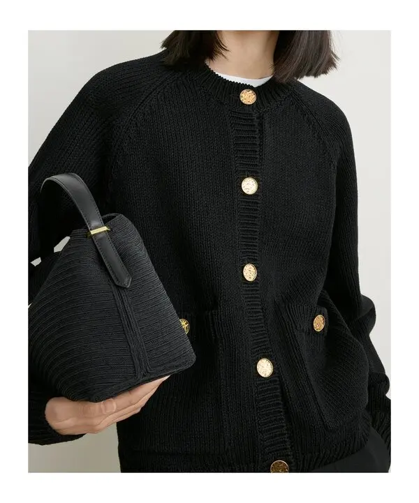 TOTEME Hammered Button Cotton Cardigan