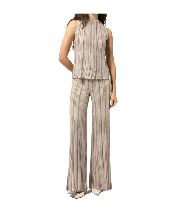 Missoni Sleeveless Sequin Embellished Ribbed Top
