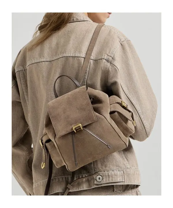 Brunello Cucinelli Suede Sartorial Backpack