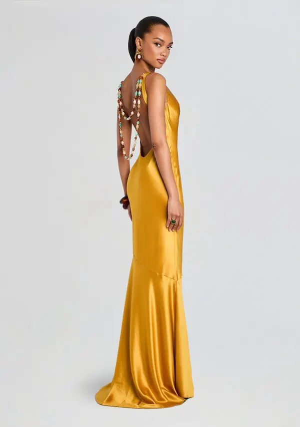 Retrofete Keryn Embellished Gown - Dijon
