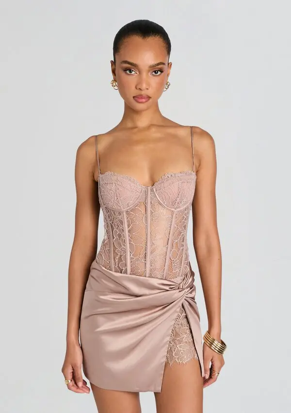 Retrofete Gale Lace Bodysuit - Truffle