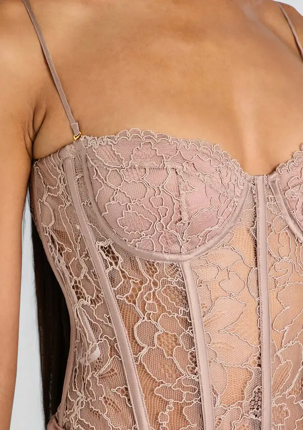 Retrofete Gale Lace Bodysuit - Truffle