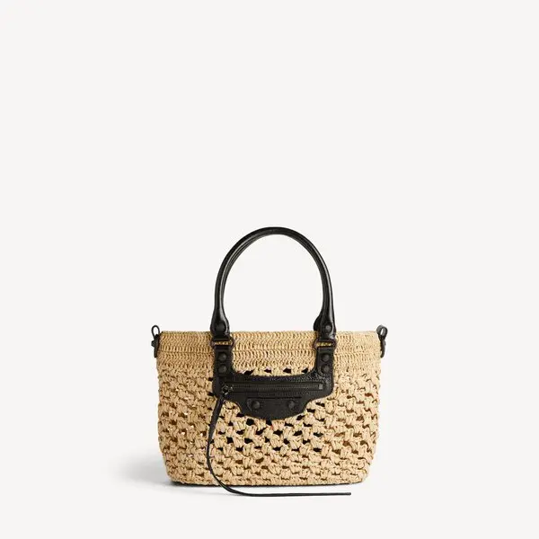 Balenciaga Le City Basket Small Raffia Effect And Lambskin