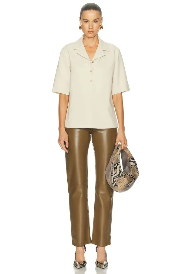 Khaite Loucin Crepe Top - Ivory Glow