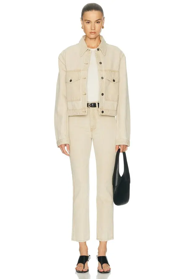 Khaite Tomer Collared Denim Jacket - Dumas