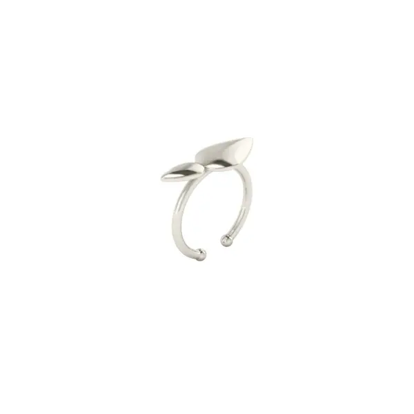 LINDA FIORE Lotus Ring, Small Leaves - Silver