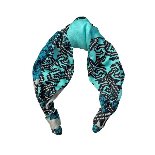 TRAMP IN DISGUISE Mistico Knotted Silk Headband - Blue