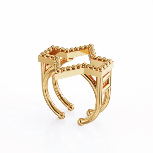 LINDA FIORE Starlite Star Vermeil Ring - Gold