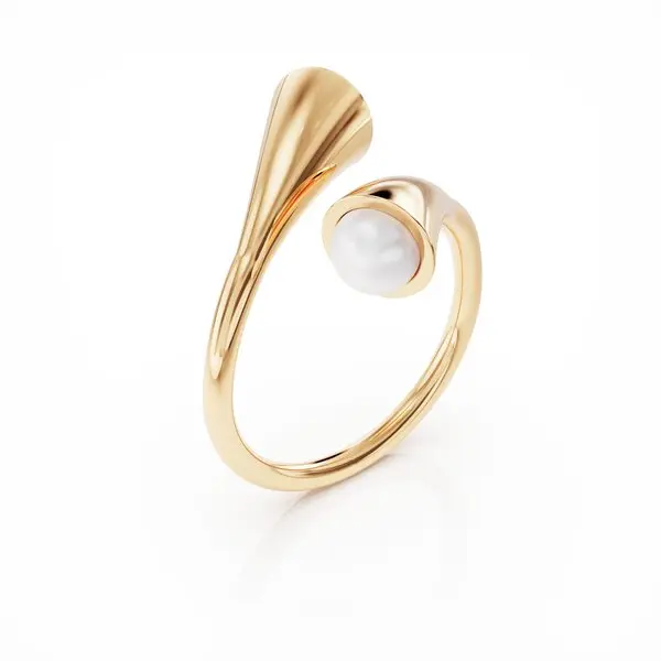 LINDA FIORE Bella Vermeil Ring With Cultured Freshwater Pearls - Gold