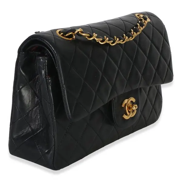 Chanel Vintage 24k Quilted Lambskin Classic Double Flap Bag