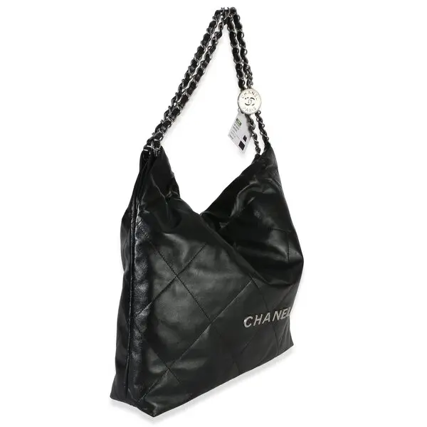 Chanel Quilted Shiny Calfskin 22 Hobo