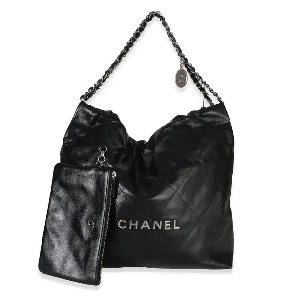 Chanel Quilted Shiny Calfskin 22 Hobo