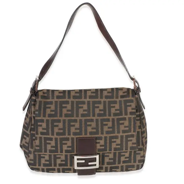 Fendi Zucca Canvas Mama Baguette Shoulder Bag - Brown