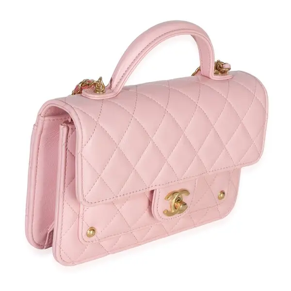 Chanel Quilted Lambskin Wallet On Chain With Top Handle