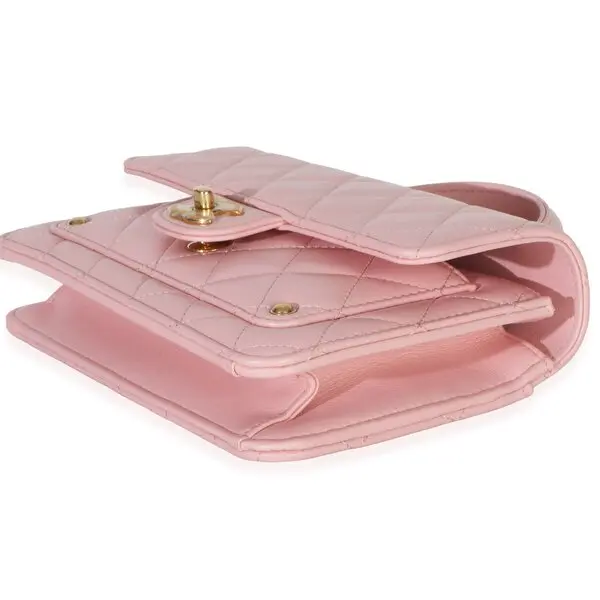 Chanel Quilted Lambskin Wallet On Chain With Top Handle