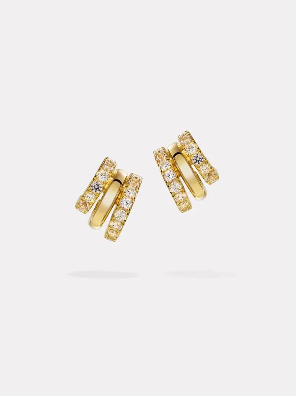BY PARIAH Diamond And Earring Stack - Gold