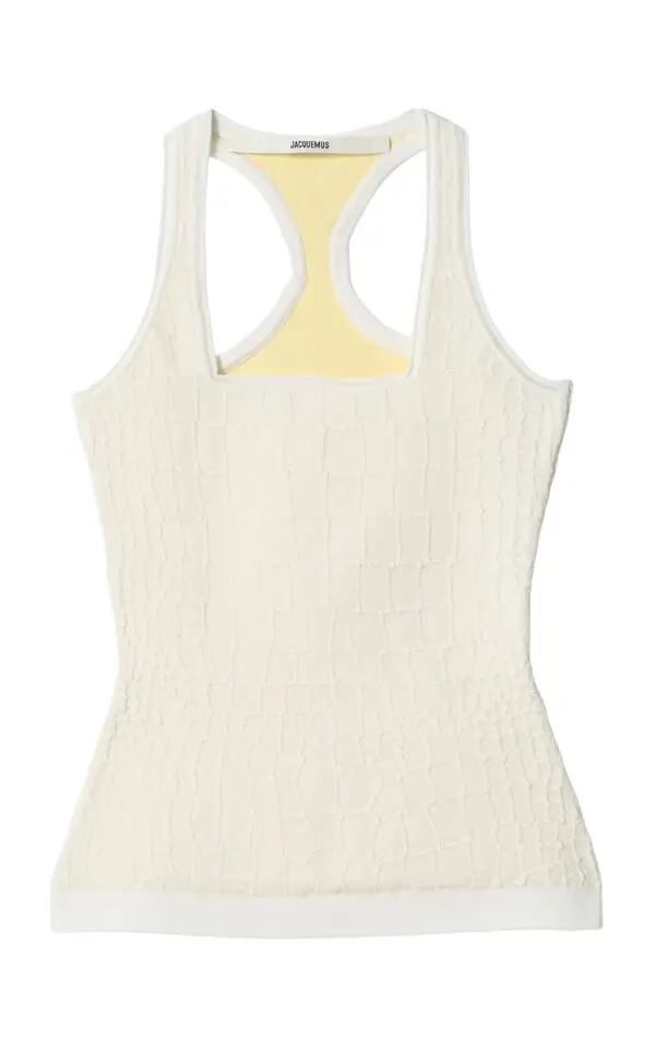 Jacquemus Scala Racerback Stretch-knit Tank Top - Off-white