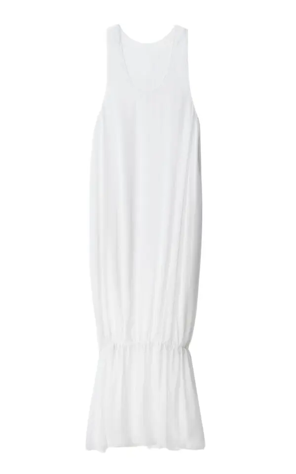 Jacquemus Alta Cinched Silk Maxi Dress - White
