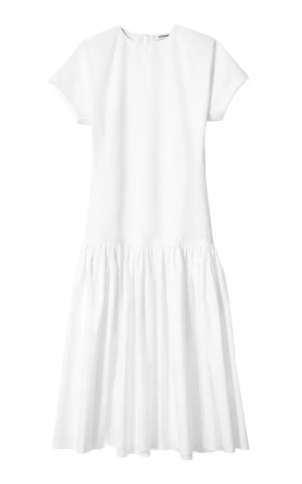 Jacquemus The Niolu Drop-waist Cotton Midi Dress - White